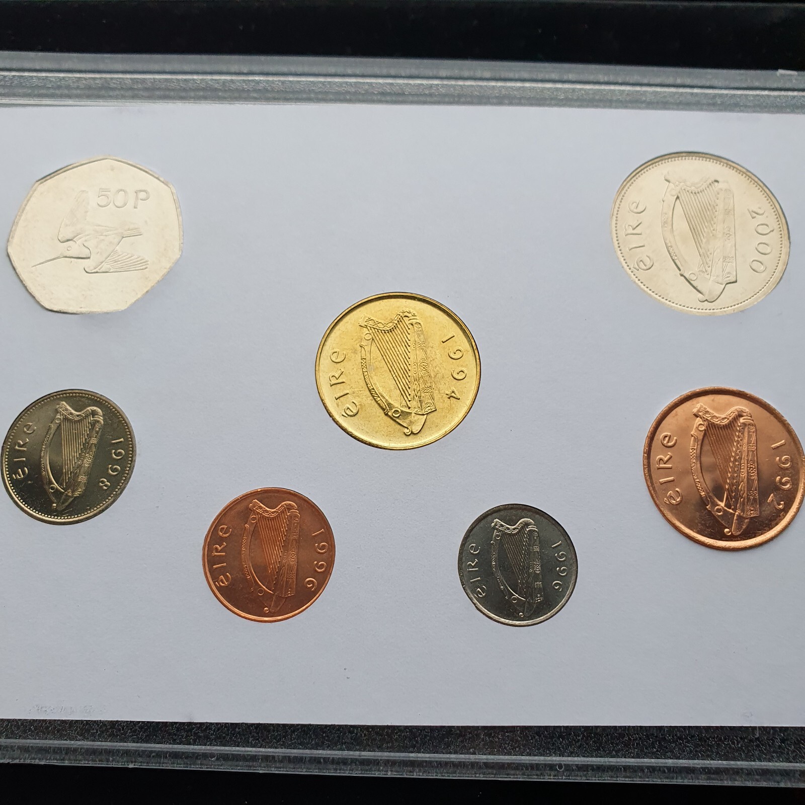 IRELAND IRISH EIRE 7 COINS SET 1992-2000 VERY RARE SCARCE MILLENNIUM ...