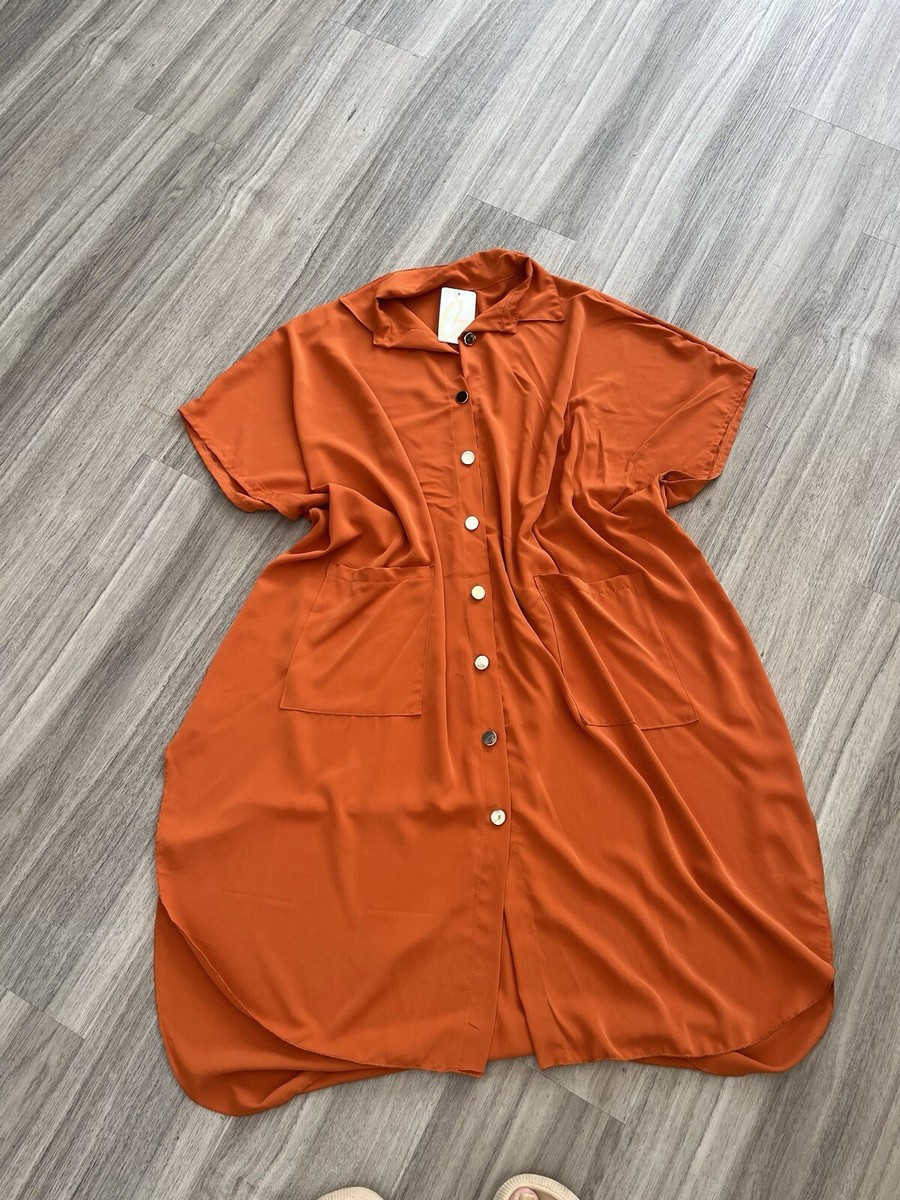 Rust Shirt Dress