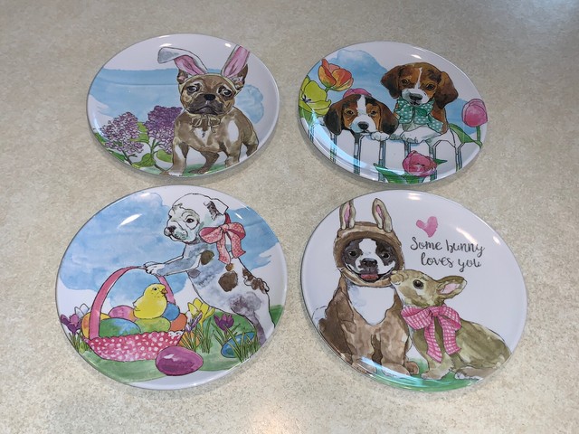 Prima Design Set of 4 Melamine Salad Dessert Plates Easter Spring With ...