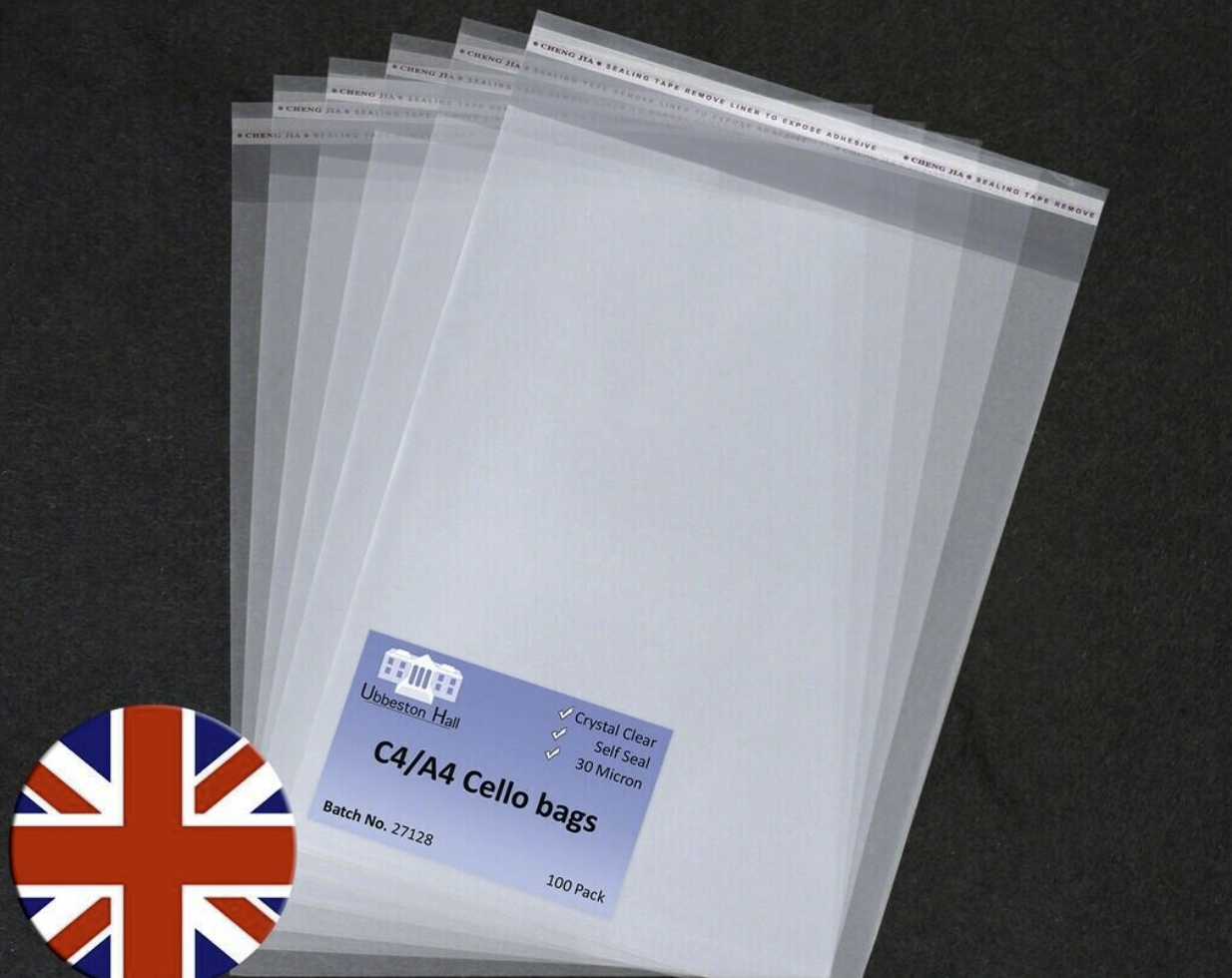 SELF SEAL CLEAR CELLO CARD BAGS HANG CELLOPHANE PARTY BAG A6 A5 A4 ...
