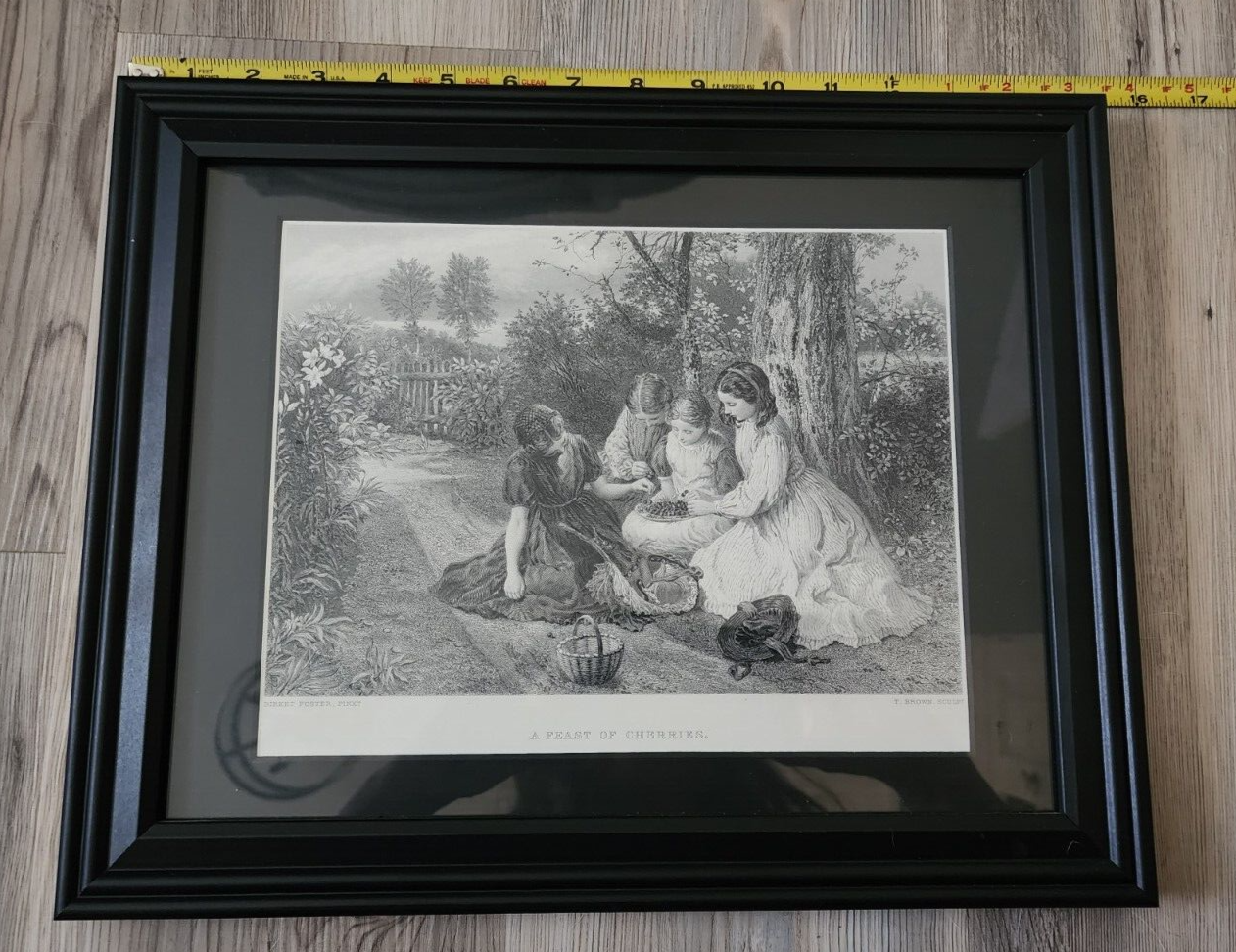 Myles Birket Foster Framed Engraving "A Feast of Cherries" T. Brown ...
