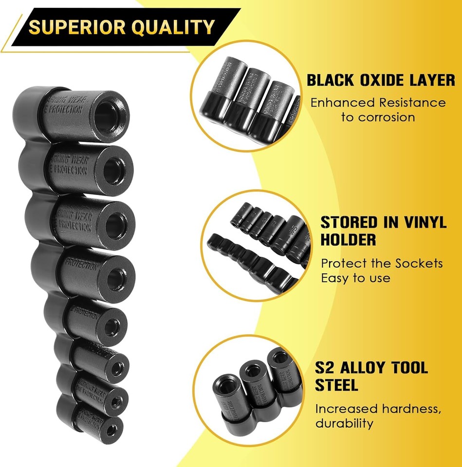70500 Tap Socket Set W/ 1/4" & 3/8" Drive for 1/2" & 1/8" NPT Taps ...