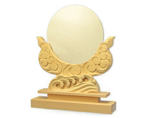 Shinto Sacred Implements Mirror with Kiso Cypress Cloud Base – 21cm/7in ...