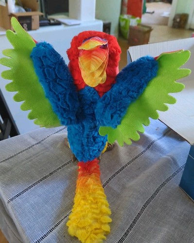 Talking Parrot FurReal Friends Rock-A-Too Show Bird Interactive Plush ...