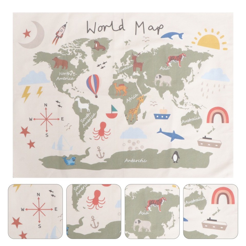 1Pc Map Background Decoration Wall Hanging Ornament Decorative Tapestry ...