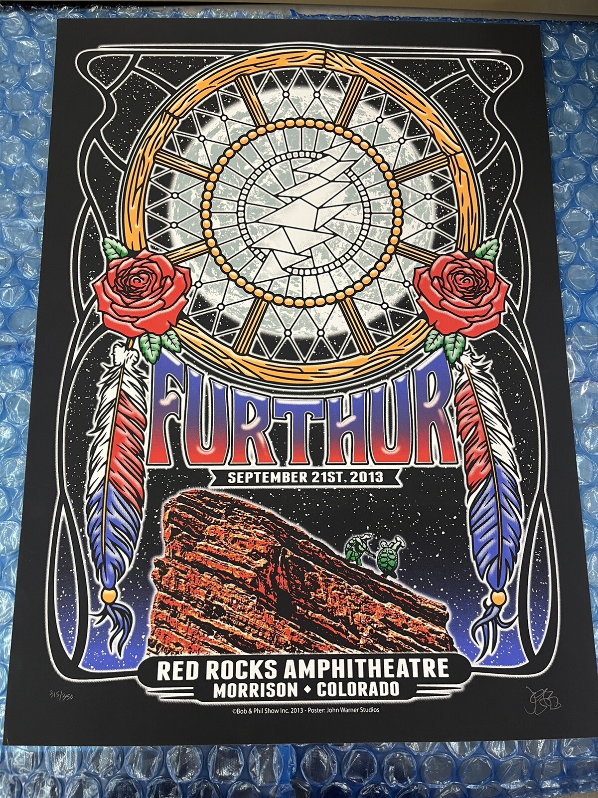 FURTHUR RED ROCKS 2013 SET X3 CONCERT POSTER GRATEFUL DEAD ORIGINAL ...