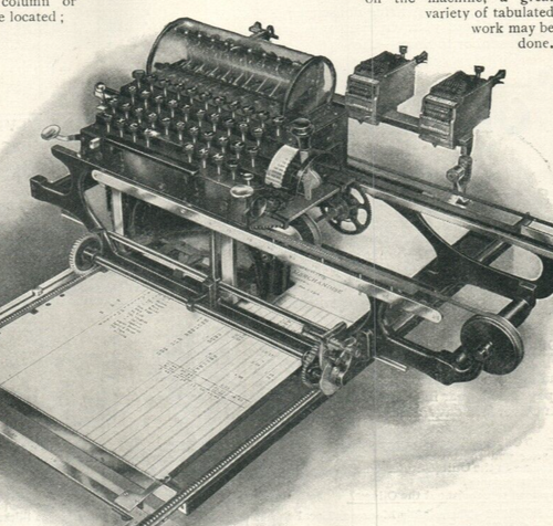 1905 Elliott Fisher Accounting Adding Machine Typewriter Billing PAPER ...