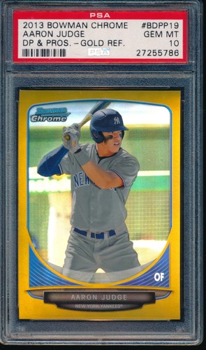 PSA 10 AARON JUDGE 2013 Bowman Chrome Draft GOLD REFRACTOR/50 Rookie RC ...