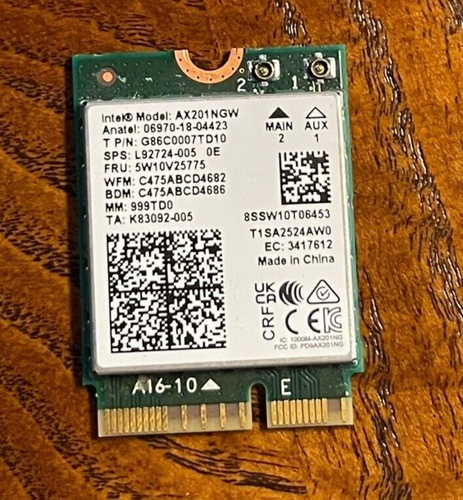 New Lenovo Intel AX201NGW WLAN WiFi 6 Card Module Laptop Desktop WiFi6 ...