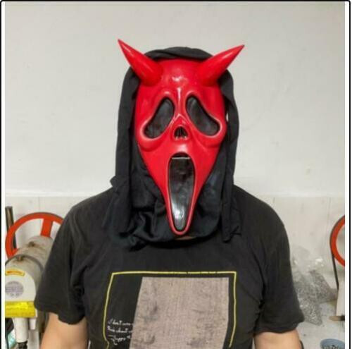 Scream Mask Ghost Red Face Halloween Day Night Killers Horror Mask ...