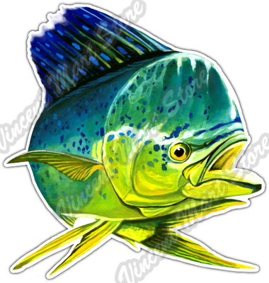 Mahi Mahi Fish Fishing Ocean Sea Salt Water Car Bumper Vinyl Sticker ...