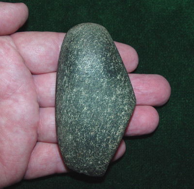 Native American 3 1/2" Black Granite Celt - Original Smoothing of Break ...