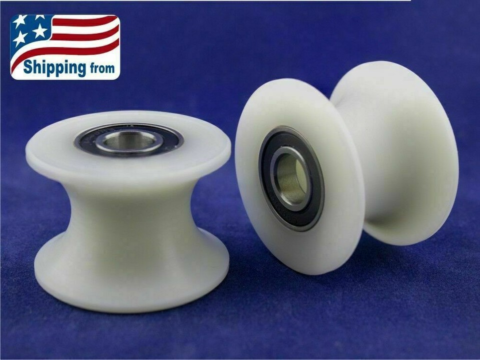 50 mm Nylon Pulley Wheel 25 mm Round Groove Various Bearing Sizes to ...