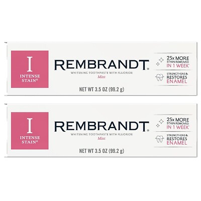 Rembrandt Intense Stain Whitening Toothpaste, Mint Flavor, 3.5-Ounce (2 ...