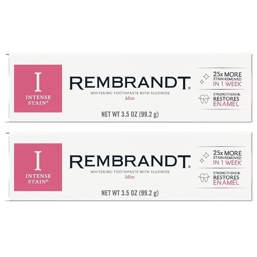 Rembrandt Intense Stain Whitening Toothpaste, Mint Flavor, 3.5-Ounce (2 ...