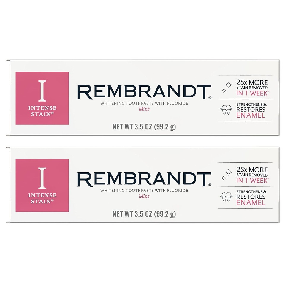 Rembrandt Intense Stain Whitening Toothpaste, Mint Flavor, 3.5-Ounce (2 ...