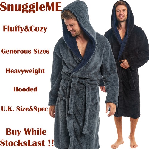 SnuggleME Dressing Gown Snuggly Fluffy Soft Cozy Mens Boys Unisex Robes ...