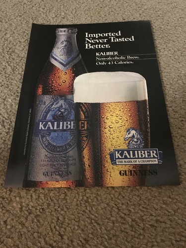Vintage 1986 KALIBER NON-ALCOHOLIC BEER BY GUINNESS Poster Print Ad ...