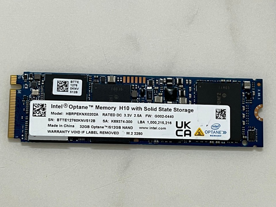 Intel Optane™ HBRPEKNX0202A 512GB SSD M.2 2280 NVMe Memory H10 with ...