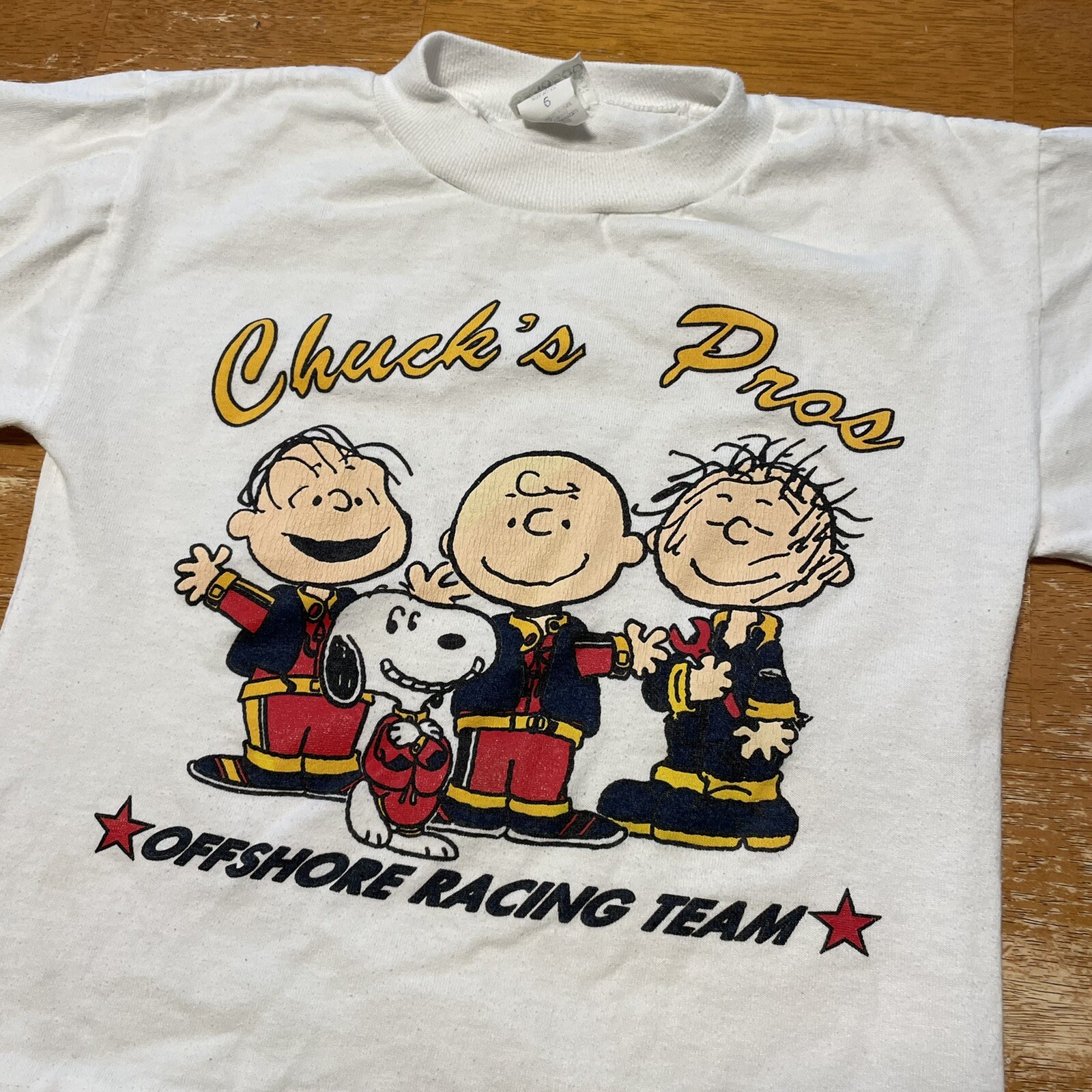 Vintage 1980s Kids Peanuts Snoopy Drag Racing T Shirt… - Gem