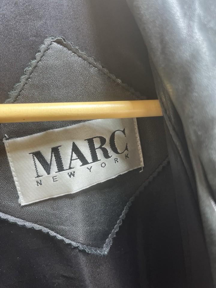 Marc New York Women M/M Soft Leather Jacket Black Metal Clips & Zipper ...