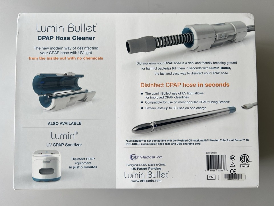 3B Medical LM4000 Lumin Bullet UV CPAP Hose Cleaner B 817783020688| eBay