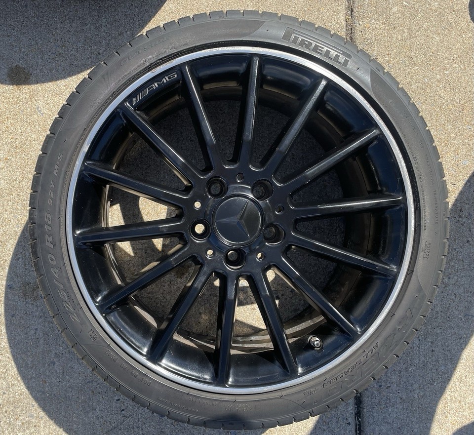 Mercedes Benz Black AMG 18 Inch Wheels 18x7.5 ET 52 5x112 | eBay
