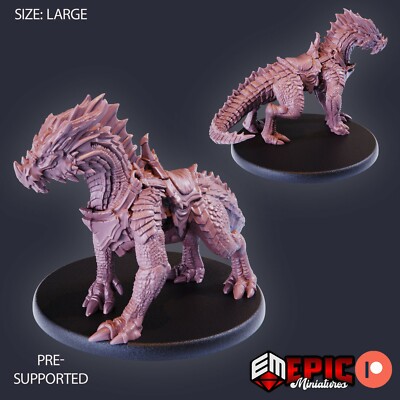 Red Guard Drake Dragon E Epic Miniatures RPG D&D Pathfinder 3D Print | eBay
