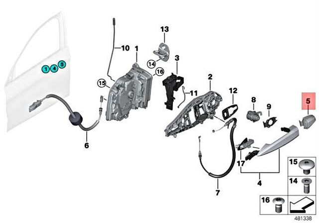 Genuine OEM Exterior Door Handle Cover for BMW 51217396541 for sale ...