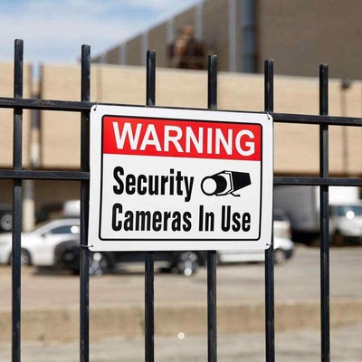 10 In. X 14 In. Security Cameras in Use Warning Sign, Outdoor Use, New ...