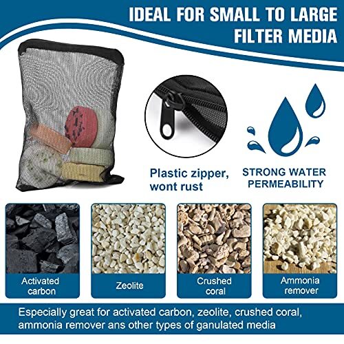 10 Pcs Fish Tank Media Filters Aquarium Mesh Filter Bags with Plastic ...