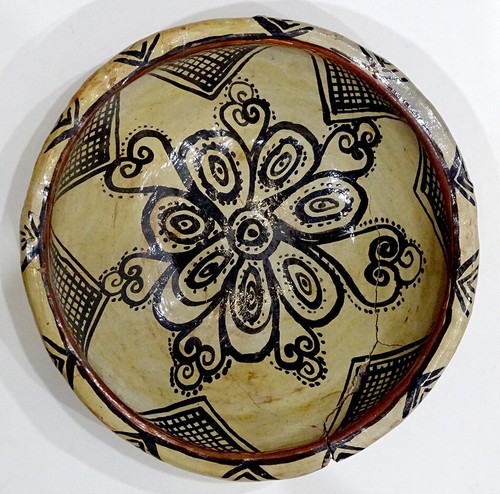 Antique BERBER / KABYLE Terracotta PAINTED Pottery Bowl / AFRICA ...