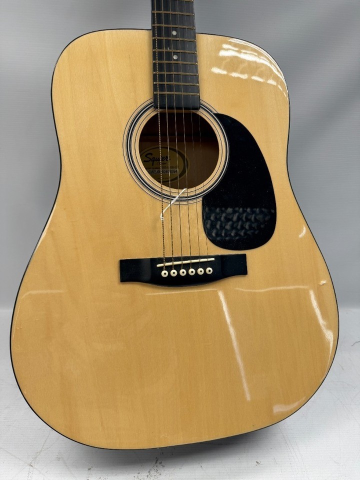 SQUIER By Fender Light Natural Wood Gloss 6 String Acoustic Guitar ...
