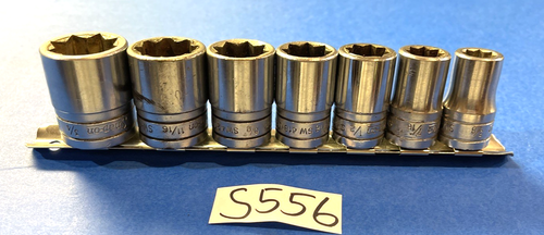 SNAP-ON TOOLS 7 PIECE 1/2 DRIVE SAE 8 POINT DOUBLE SQUARE SOCKET SET 3/ ...