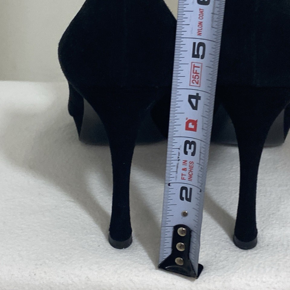 Yves Saint Laurent YSL High Heels Womens 38 Black Suede Platform ...