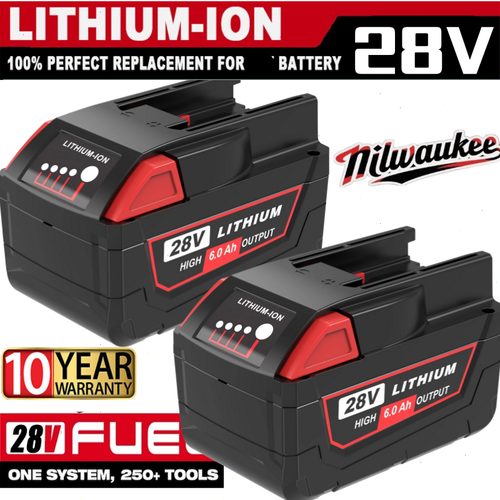 2x 28V 6.0Ah Li-ion Battery For Milwaukee For M28 V28 48-11-2830 48-11 ...