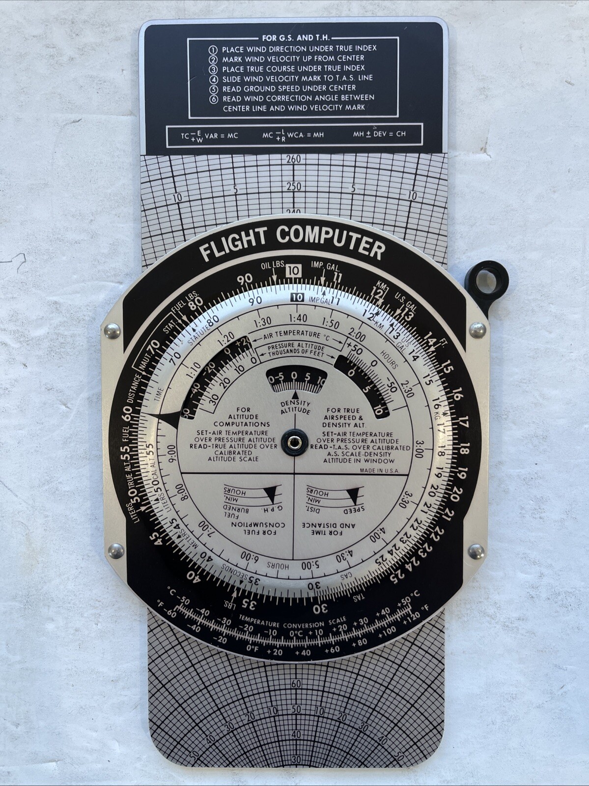Jeppesen Sanderson E-6B metal Student Slide Graphic Flight Computer | eBay