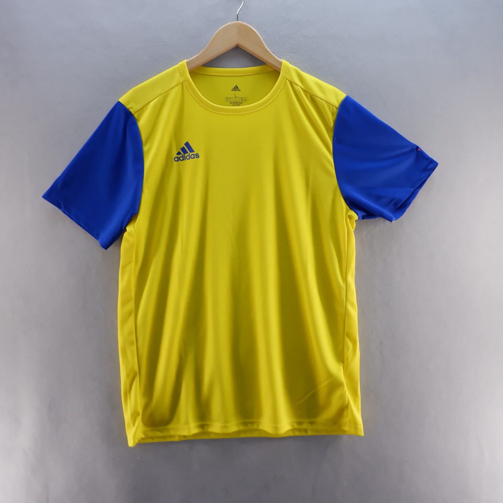 adidas Polyester Blue Logo Yellow T Shirt | Compare Football Products