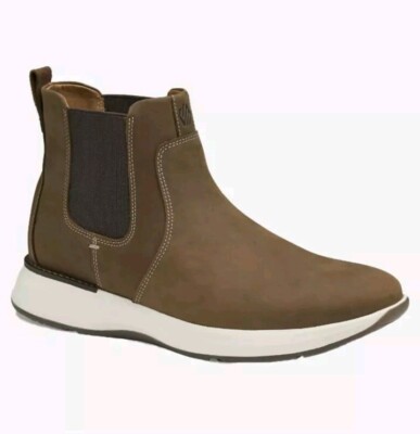 Johnston & Murphy Men's Felder Chelsea Boot Brown Leather Sheepskin ...