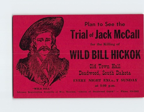 Postcard Jack McCall Trial Wild Bill Hickock Killing Old Town Hall ...