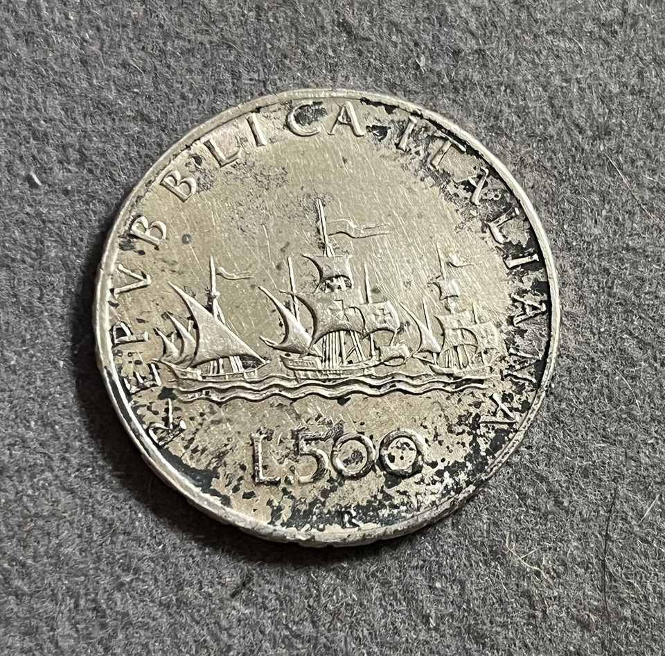 1964 Italy L. 500 Lire REPVBBLICA ITALIANA R Italian Silver World ...