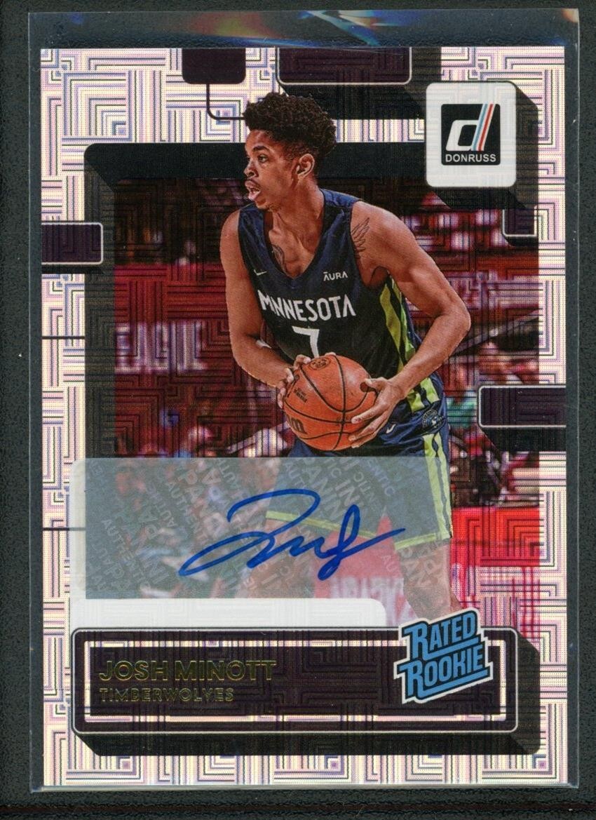 2022-23 JOSH MINOTT AUTO PANINI DONRUSS RATED ROOKIE RC #245 AUTOGRAPHS ...