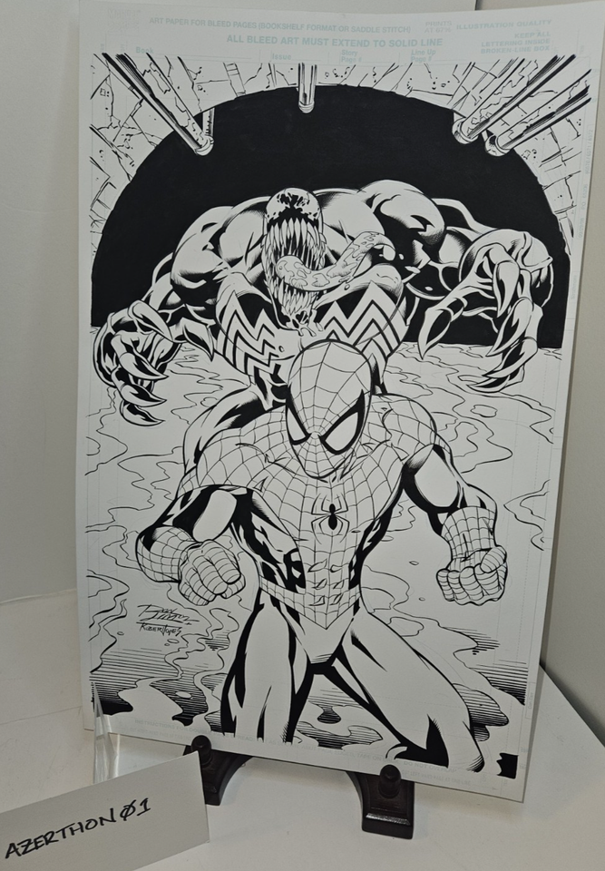 SPIDER-MAN vs VENOM Cover Quality Commission Ron Lim 11" x 17" Original ...