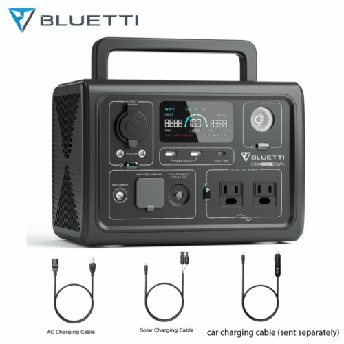 BLUETTI EB3A 600W Portable Power Station + Car charging cable UPS ...