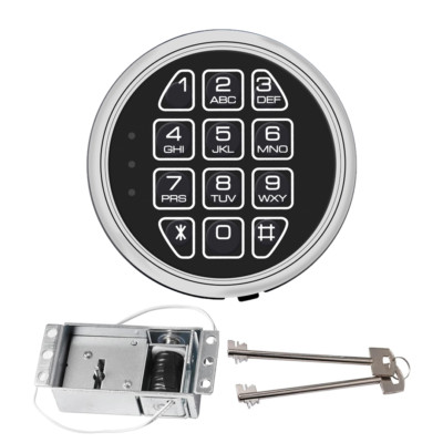 SAFE ELECTRONIC LOCK SOLENOID LOCK & 2 OVERRIDE KEY W/ CHROME KEYPAD | eBay