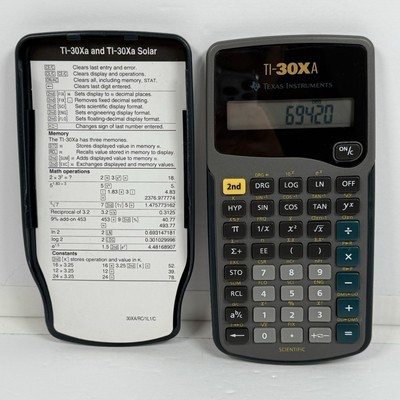 Texas Instruments TI-30XA 10-Digit Scientific Calculator With Cover ...