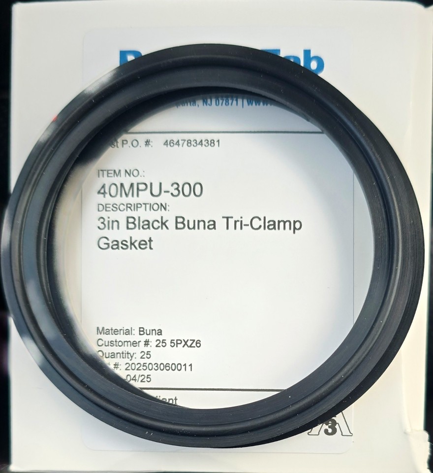 Garlock Rubber Fab 40MPU-300 Black BUNA Tri-Clamp GASKET | eBay