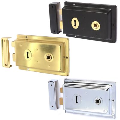 Victorian Style Rim Lock BLACK/BRASS/CHROME/GREY/SATIN EUROART UK | eBay UK