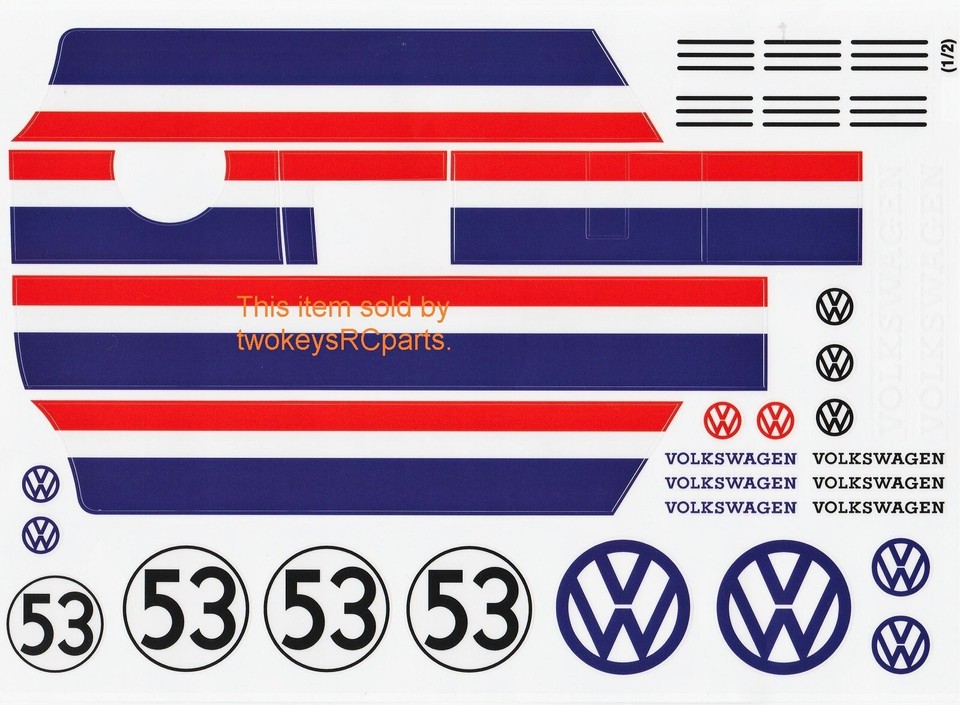 1:10 RC Clear Lexan Body Shell WIDEBODY VW Kombi Dual cab Pick Up with ...