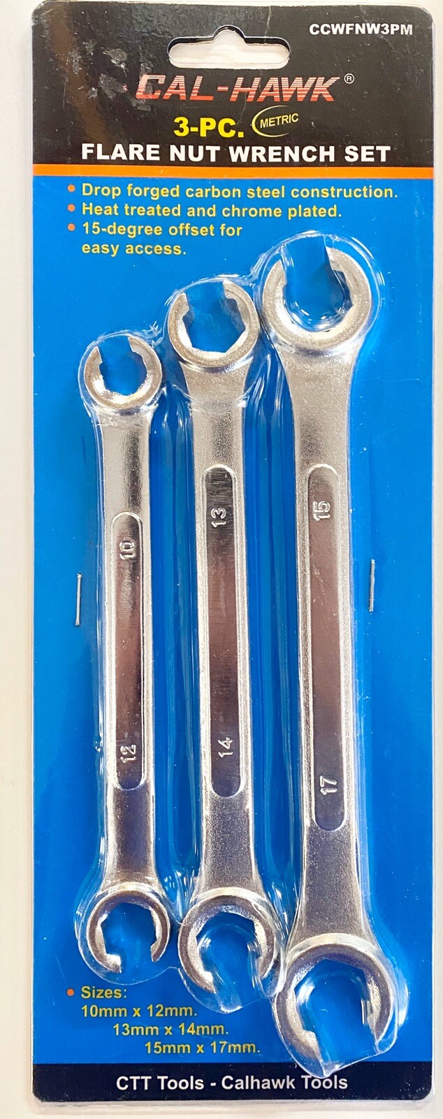 New 3 piece Metric Flare Nut Wrench Set Brake Line Wrenches 10 12 13 14 ...